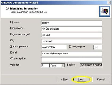 Geeky Bob Iis 5 Setting Up Ssl Appendix A Installing Certificate Services