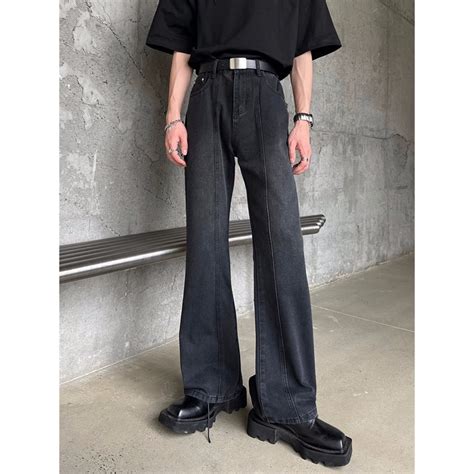 กางเกงยีนส์ขาม้า ผู้ชายเกาหลีวินเทจ Shopee Thailand