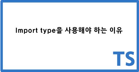 Ts Import Type을 사용해야 하는 이유