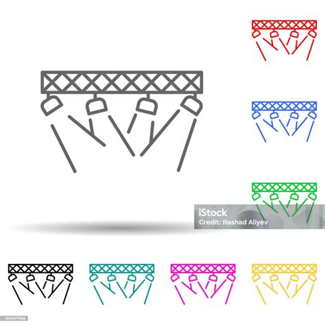 Vetores De Holofotes Ícone Estilo Multi Cor Linha Fina Simples Vetor Do Esboço De Ícones Do