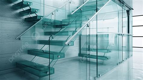 사무실 건물의 유리 계단을 보여주는 인테리어 3d 그림 내부에 유리 난간이 있는 현대적인 계단 고화질 사진 사진 계단 배경 일러스트 및 사진 무료 다운로드 Pngtree