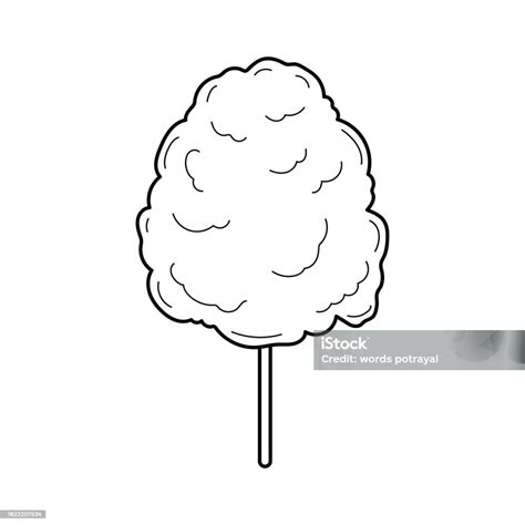 손으로 그린 아이 그림 만화 벡터 일러스트 레이 션 솜사탕 흰색 배경에 고립 0명에 대한 스톡 벡터 아트 및 기타 이미지 0명 3차원 형태 구름 Istock