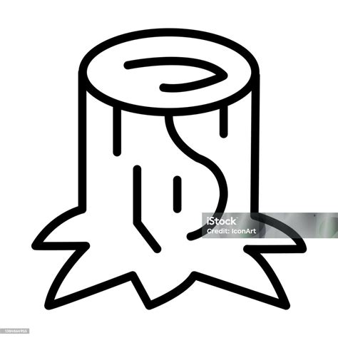 자연 컬렉션의 트렁크 아이콘 흰색 배경에 격리 된 얇은 선형 트렁크 트리 나무 윤곽 선개 아이콘 라인 벡터 트렁크 기호 웹 및 모바일 기호 0명에 대한 스톡 벡터 아트 및