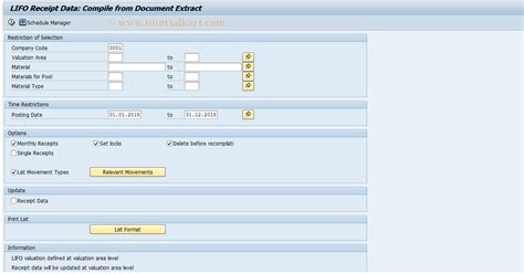 MRL9 SAP Tcode LIFO Valuation Create Document Extract