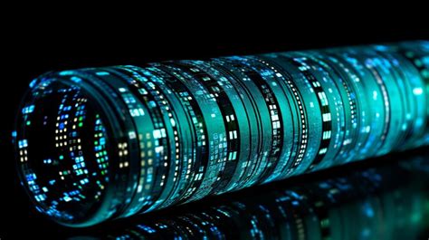 Vibrant Blue Matrix Binary Pipeline On Black Background Creating A