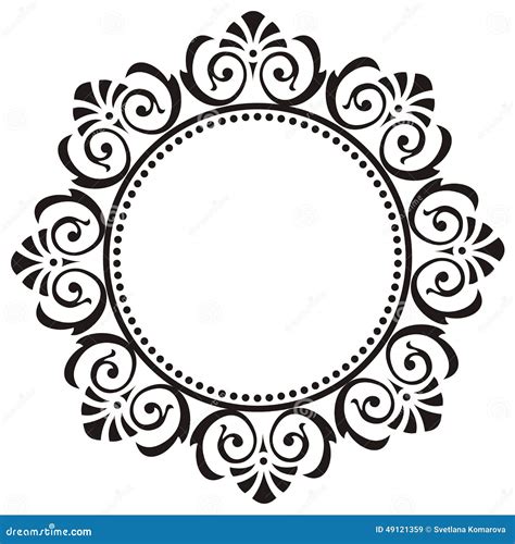 Round Frame With Floral Ornament Stock Vector Illustration Of Leaf Label 49121359
