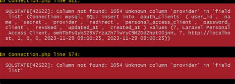 Resolving SQLSTATE S Column Not Found Unknown Column Provider In Field DevOps