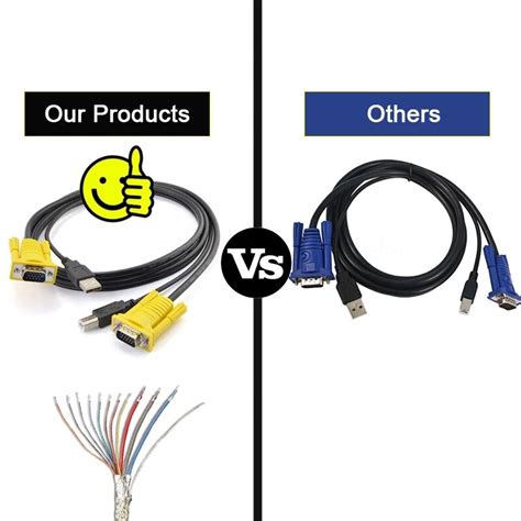 1 5m Usb Kvm Switch Cable Usb2 0 15pin Vga Male To Grandado
