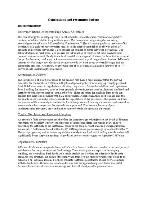 Assignment 1 Conclusion And Recommendations Conclusions And Recommendations Recommendations