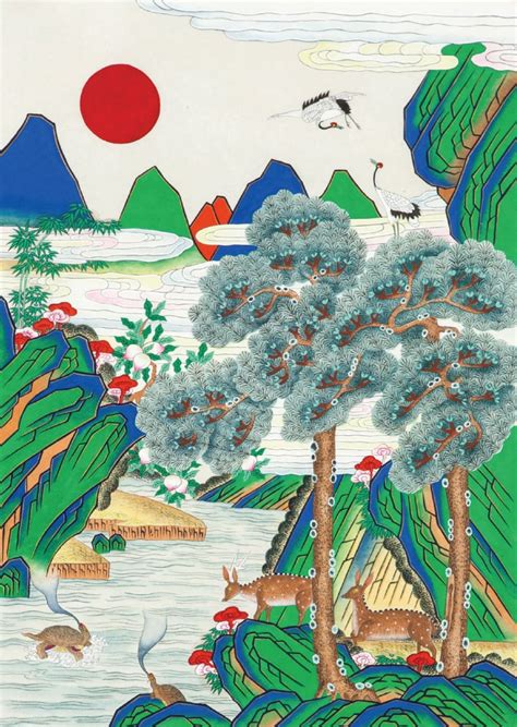 대한민국민화공모대전 권경희 십장생도 예술 영감 꽃그림 페인트