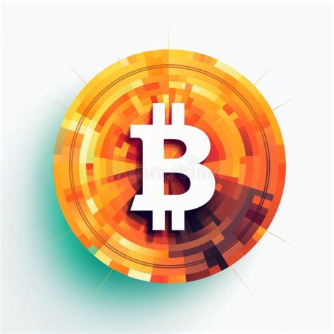 Bitcoin Cryptographic Icons Multidimensional Layers In Bold And Colorful Graphic Design Stock