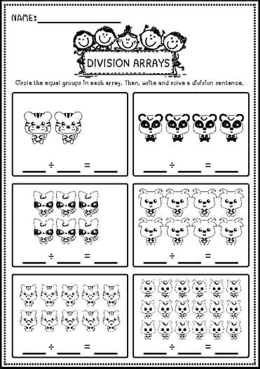 Division Equal Groups Arrays With Pictures Worksheets By Alice Pa Ploen