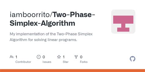 Github Iamboorritotwo Phase Simplex Algorithm My Implementation Of