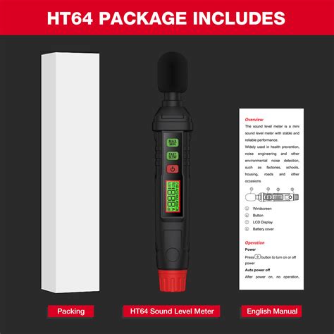 Habotest Ht64 Noise Measuring Instrument Db Meter 30~130db Mini Audio