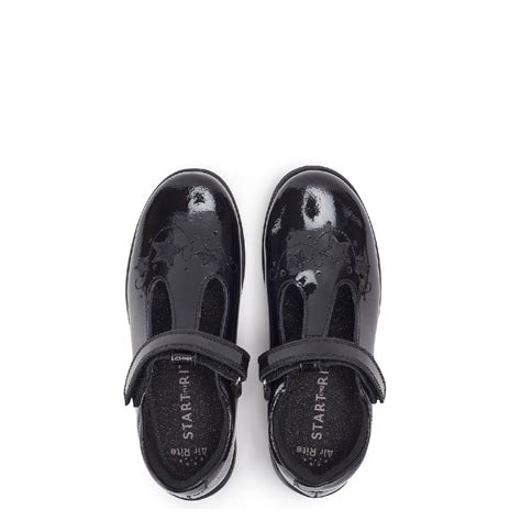 Start Rite Star Jump Black Patent Leather T Bar School Shoe County