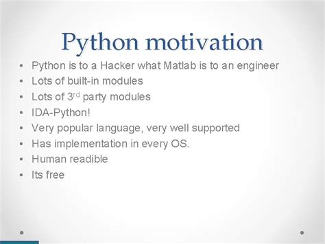 Introduction To Information Security Python Python Motivation Python