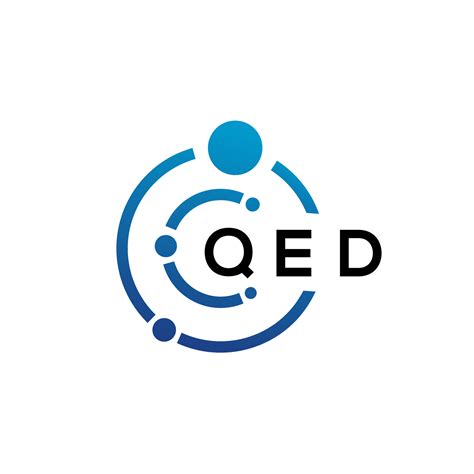 Diseño De Logotipo De Tecnología De Letras Qed Sobre Fondo Blanco Qed