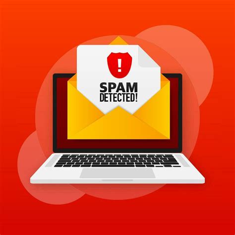 Red Spam Detected Icon Phishing Scam Hacking Concept Cyber Security
