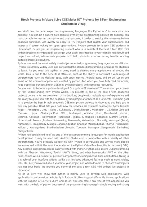 Ppt Btech Projects In Vizag Live Cse Major Iot Projects For Btech