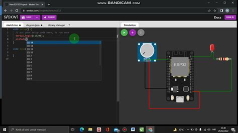 Simulasi Esp32 Menggunakan Led Dan Potensiometer Youtube