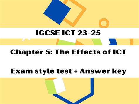 Igcse Ict Unit 5 Test And Answer Sheet Teaching Resources