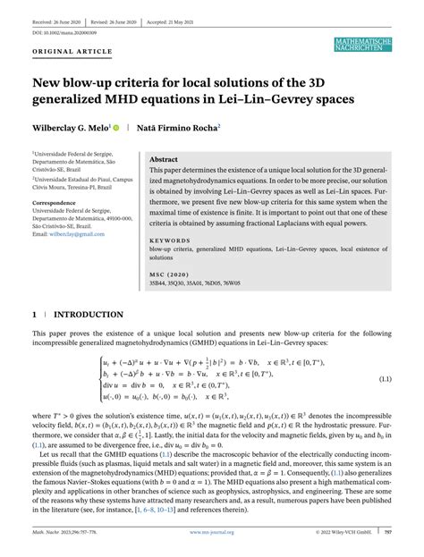 New Blow‐up Criteria For Local Solutions Of The 3d Generalized Mhd