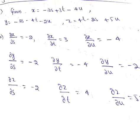 a x y z 1 point find the jacobian a s t u where x 3t 2s 4u