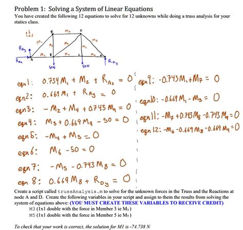 SOLVED Problem Solving A System Of Linear Equations You Have Created The Following