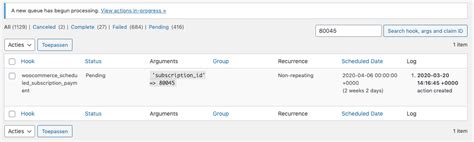 php woocommerce subscriptions 3 0 manual run of scheduled actions
