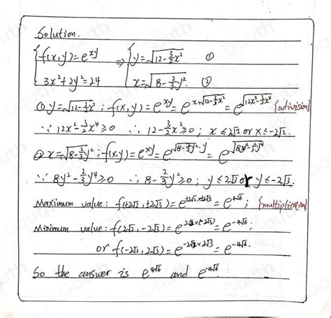 Solved Find The Maximum And Minimum Values Of Fxyexy Subject
