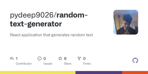 github pydeep9026 random text generator react application that