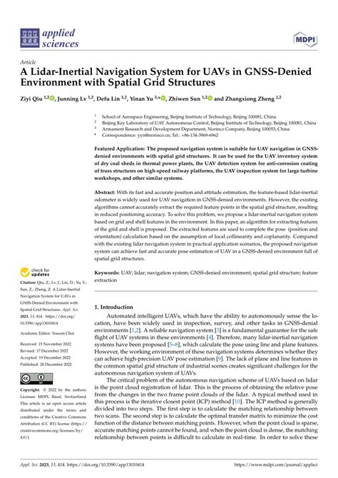 Pdf A Lidar Inertial Navigation System For Uavs In Gnss Denied Environment With Spatial Grid