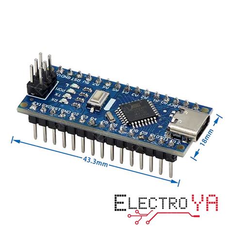 Placa Nano V3 0 Atmega328p Ch340 Usb C Arduino Compatible Electroya