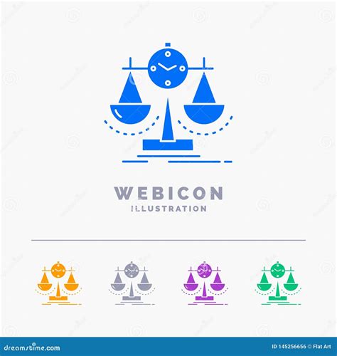Balanced Management Measure Scorecard Strategy 5 Color Glyph Web