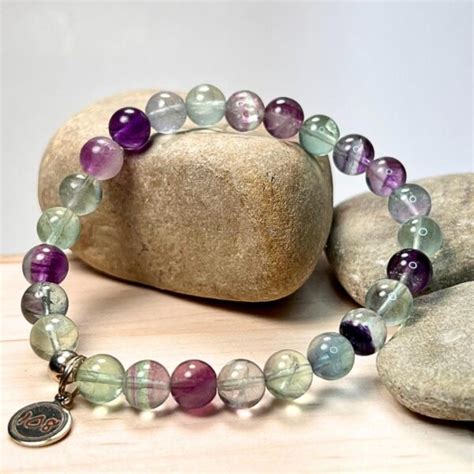 Fluorite Gemstone Bracelet One Zero Eight Mala Jewelry