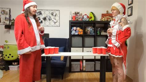 A Christmas Strip Pong Game With A Deep Blowjob For The Winner Xhamster