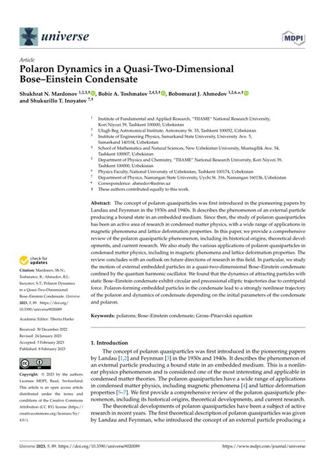 Pdf Polaron Dynamics In A Quasi Two Dimensional Bose Einstein Condensate