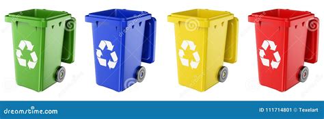 D Dustbins Of Various Colors Royalty Free Illustration CartoonDealer Com