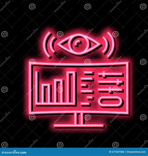 Monitoring System Neon Glow Icon Illustration Stock Vector Illustration Of Binary Research