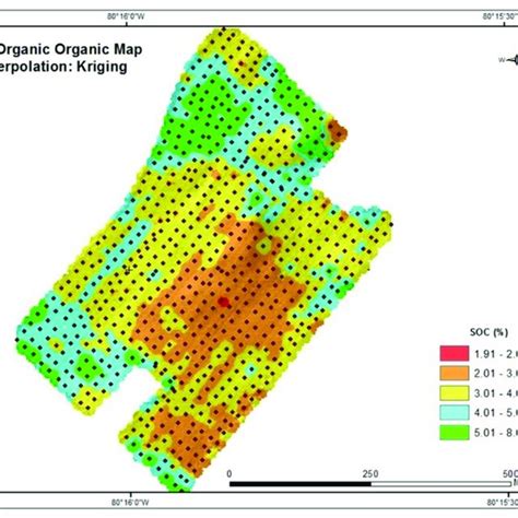Map Of The Investigated Site Showing The Spatial Variability Of Soc Download Scientific Diagram