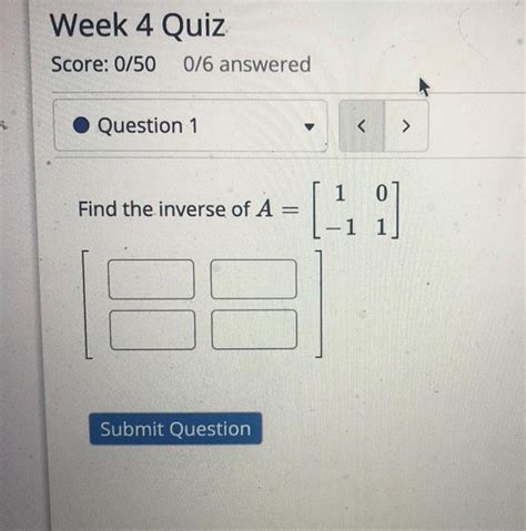 Solved Find The Inverse Of A 1101 Chegg Com