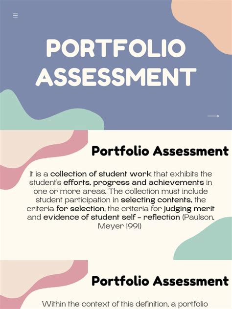 Portfolio Assessment Pdf Educational Assessment Learning