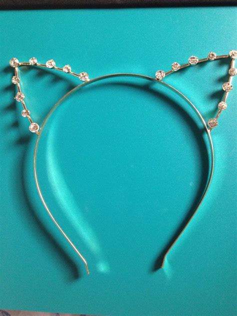 Rhinestone Cat Ears Headband Gold