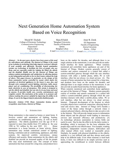 Pdf Next Generation Home Automation System Based On Voice Recognition