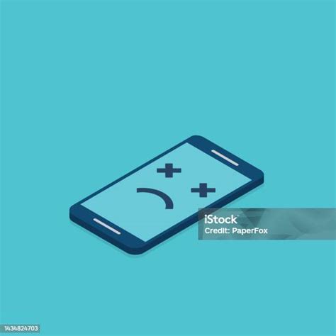 Broken Smartphone With Sad Smile Broken Phone Service Recovery And