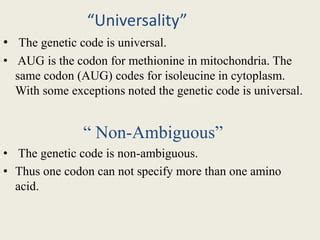 Genetic Code Ppt PPTX