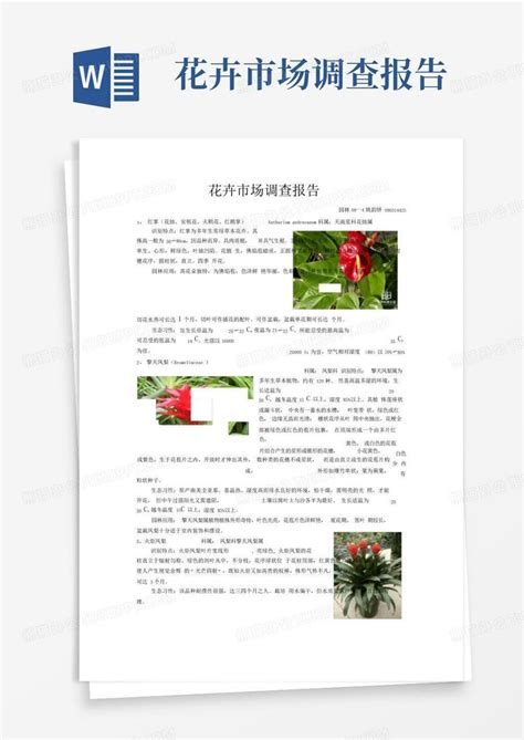 花卉市场调查报告 Word模板下载 编号layajgmm 熊猫办公