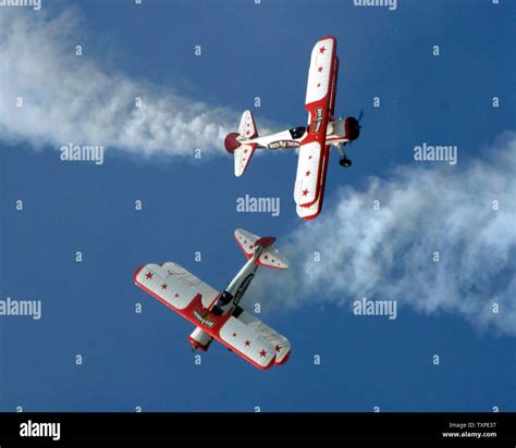 The Red Baron Pizza Squadron Perform Aerobatic Maneuvers Over The