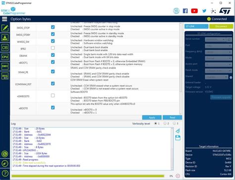 Stm32g474 Default Option Bytes Configuration Stmicroelectronics Community