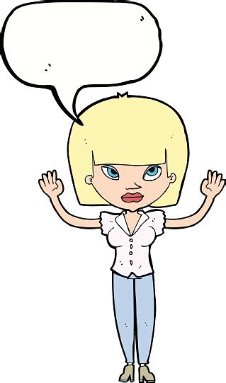 말풍선이 있는 여자 돋아져 시계바늘 말풍선을 귀여운에 대한 스톡 벡터 아트 및 기타 이미지 귀여운 그리기 기이함 Istock